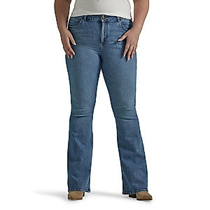 Lee Women's Plus Size Legendary Mid Rise Flare Jean, Elevated Retro