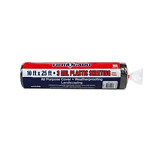 Film-Gard 626132 Consumer Plastic Sheeting 10' Width X 25' Length X 3 mil thick, Black