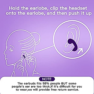 Wireless Ear Clip Bone Conduction Headphones Headset Clip On Open Ear Earbuds Bone Conduction Earbuds Head Set Workout Cycling Running Work Headphones Bone Conducting Induction Earphones