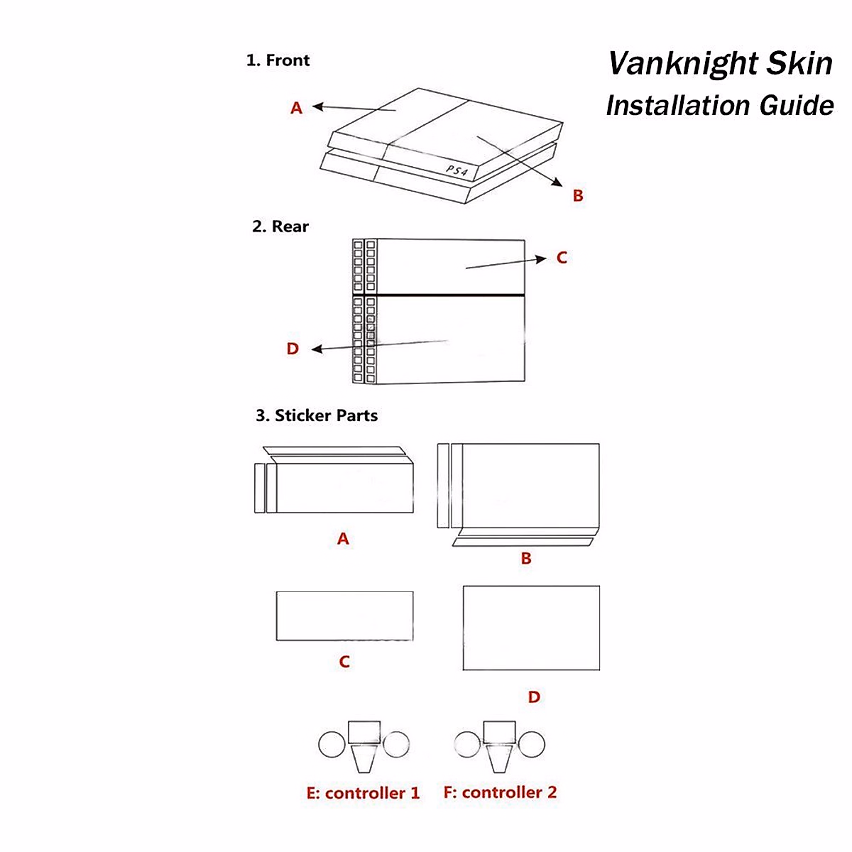 Vanknight Vinyl Decal Skin Stickers for PS4 Playstaion Controllers