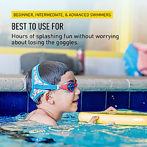 FINIS DragonFly Goggles - Kids Swim Goggles for Ages 4-12 with UV Protection, Buoyant Neoprene Strap, and Durable Lenses - PVC- and Latex-Free - Crab