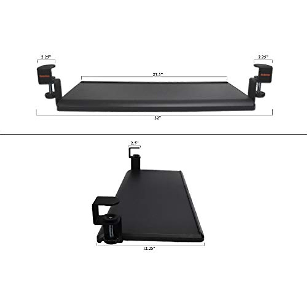 Mobotron Under-Desk Keyboard Clamp Tray Electronic Device Platform