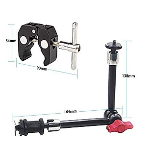 Hemmotop Magic Arm 11 Inches with Super Clamp Articulating Friction Arms for iPhone LCD Monitor Clamp Holder Mounts Kit Adjustable MS01