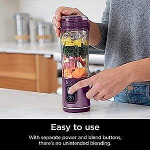 Ninja BC151PR Blast Portable Blender, Cordless, 18oz. Vessel, Personal Blender-for Shakes & Smoothies, BPA Free, Leakproof Lid & Sip Spout, USB-C Rechargeable, Dishwasher Safe Parts, Passion Fruit