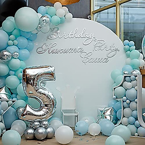 Round Backdrop Cover Polyester Pure Circle Photography Background Round Stand Photo Backdrop Cloth for Birthday Party Decorations (White,7.5 Ft)