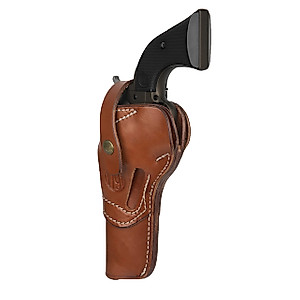 1791 GUNLEATHER Single Six Holster - Ambidextrous Leather Revolver Holster, Fits Ruger Wrangler, Heritage Rough Rider, Colt SSA and Similar Six Gun Pistols (Size 5.5) Brown