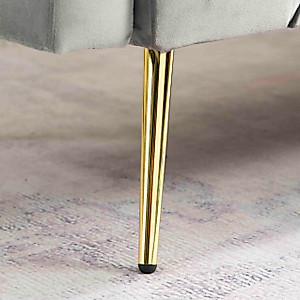 RIDFY Velvet Sofa Bed Futon with 2 Pillows, Modern Convertible Sleeper Couch, Folding Upholstered Recliner Loveseat, 3-Angle Adjustable, 2-in 1Memory Foam Living Seat for Office Studio (Grey)