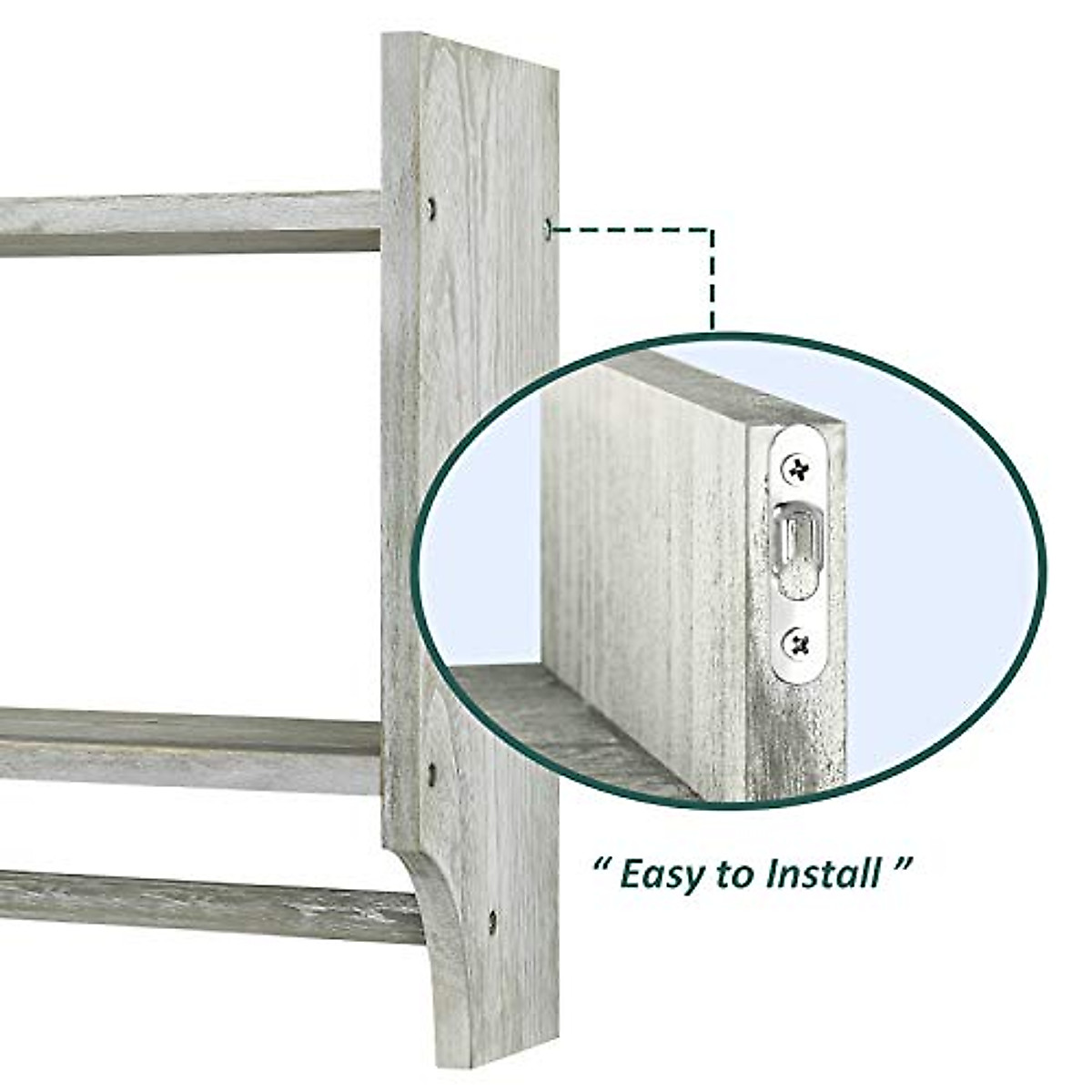 Bathroom Towel Rack Bathroom Shelf with Towel Bar Towel Racks for Bathroom Wall Mounted Bathroom Cabinets Organizer with Towel Shelf, Olive Green