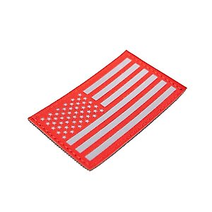 EXCELLENT ELITE SPANKER 2 Pcs American Flag Patch Reflective USA Flags Patches PVC Tactical Patch for Backpack Vest Clothes Hat Patch Military Team Patch(Red)