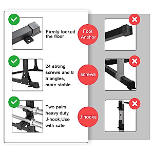 papababe Power Rack Power Cage Workout Station Home Gym for Weightlifting Bodybuilding and Strength Training (800LB Capacity +2 Extra J-Hooks)