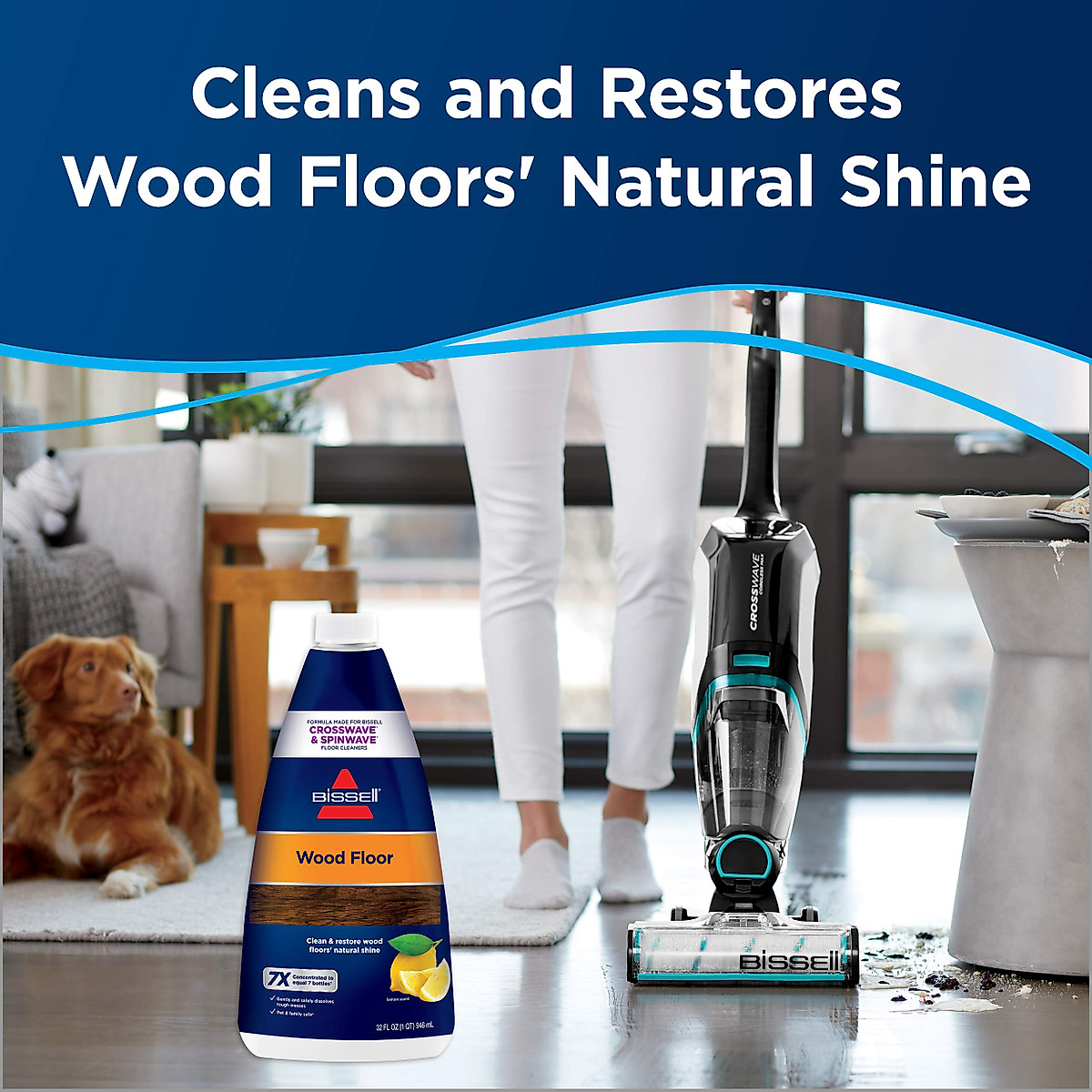 Bissell Crosswave Wood Floor Cleaning Formula, 32 oz. 1929, 32 Fl Oz (Pack of 2), RED