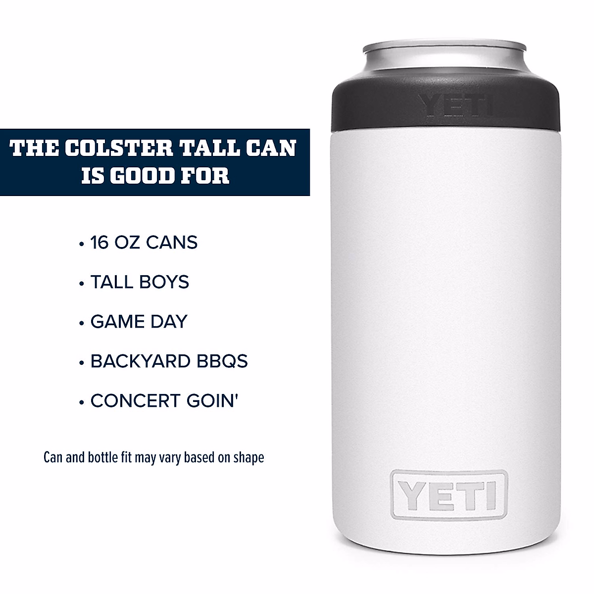 YETI Rambler 16 oz. Colster Tall Can Insulator for Tallboys & 16 oz. Cans, White