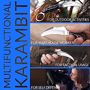 Bundle of 2 Items - Karambit Knife - Karambit Fixed Blade Knife - Karambit Knives - Camping Knives - CSGO Karambits for Men and Women - Best for Hiking Survival Hunting Fishing - Gifts for Men Women