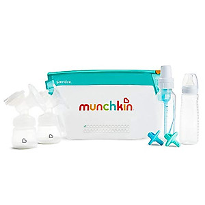 Munchkin Latch Microwave Sterilize Bags, 180 Uses, 6 Pack, Eliminates up to 99.9% of Common Bacteria , White, Small (8" x 11")