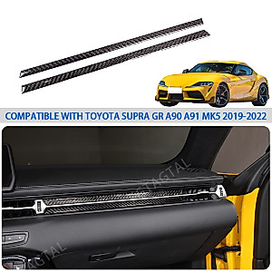 Fit for Toyota Supra GR A90 A91 MK5 2019-2024 Real Carbon Fiber Co-Pilot Center Console Decoration Sticker, Car Center Console Air Outlet Trim Cover Sticker, 2PCS