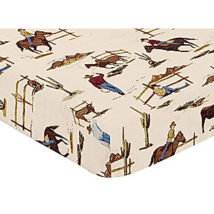 Fitted Crib Sheet for Wild West Cowboy Bedding Sets by Sweet Jojo Designs