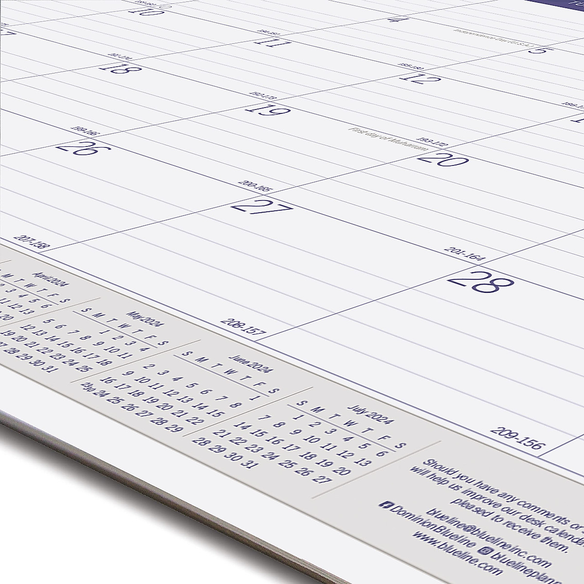 Blueline DuraGlobe Academic Monthly Desk Pad Calendar, 13 Months, July 2023 to July 2024, 22" x 17" (CA177227-24)