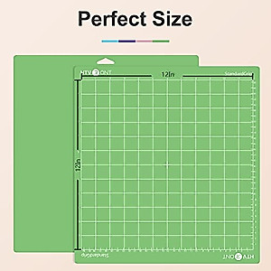 HTVRONT Standard Grip Cutting Mats for Cricut, 5 Pack Cutting Mats 12x12 for Cricut Maker/Maker 3/Explore 3/Air/Air 2/One, Standard Adhesive Sticky Green Cutting Mat Replacement Accessories for Cricut