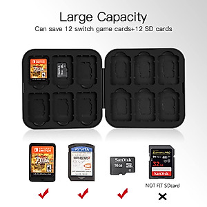 dainslef Switch Game Case Holder for Nintendo Switch Lite, Animal Crossing Leaf Switch Games Holder with 12 Game Storage and 12 Micro SD Card Slots for Nintendo Switch Game