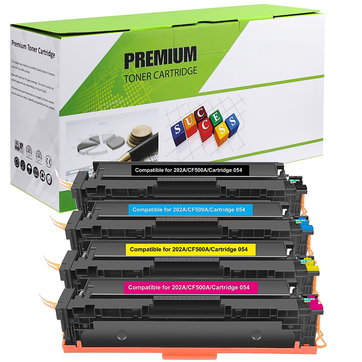 Toner Bank Compatible Toner Cartridge Replacement for Canon 054 054H CRG-054 Color ImageCLASS MF644Cdw MF642Cdw LBP622Cdw MF641Cw MF644 Printer Ink (Black Cyan Magenta Yellow, 4-Pack)