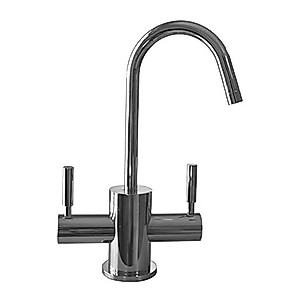 Westbrass DT1F2051-26 Contemporary 10 in. Hot and Cold Faucet with HotMaster DigiHot Digital Tank System Water Dispenser, Polished Chrome
