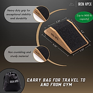Squat Wedge Block (Pair),Slant Board For Squats w/Carry Bag,Lightweight, Portable Anti-Slip Heel Elevated Squat Wedges And Calf Raise Gym Accessories