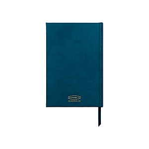 DesignWorks Ink Suede Cloth Hardcover Journal Notebook with 240 Lined Pages and Satin Ribbon Marker for Work, Writing - Anderson Design World Travel San Miguel De Allende Mexico Blue Gold (JB86-2026AD)