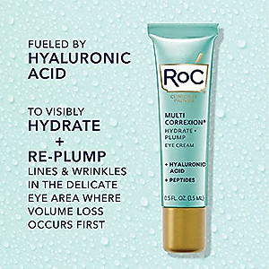 RoC Multi Correxion Hyaluronic Acid Anti Aging Under Eye Cream for Puffiness & Dark Circles (.5 OZ) Retinol Capsules (7 CT), Fragrance & Paraben Free Skin Care for Women & Men