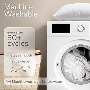 Niagara Sleep Solution 4Pack Pillow Protectors Standard 20x26 Inches Cotton Sateen Blend Tight Weave Size High Thread Count Zippered White Hotel Quality Non Noisy