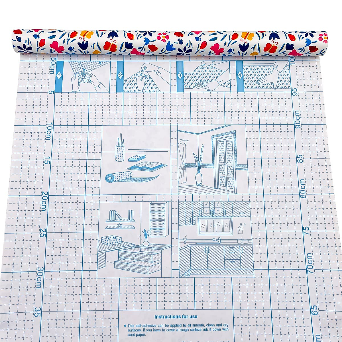 SimpleLife4U Colorful Butterfly Floral Contact Paper Peel & Stick Shelf Liner 17.7 Inch By 9.8 Feet