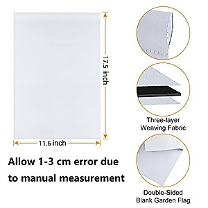 KUUQA 6Pcs Blank Garden Flags, 12Inch x 18Inch Double Sided Garden Flags DIY White Outdoor Yard Flags for Patio Garden Yard Outdoor Home Decorations
