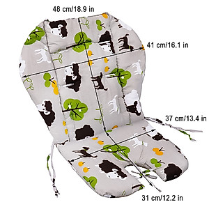 Lomgwumy High Chair Pad,high Chair Cover/seat Cushion, Light and Breathable, Soft and Comfortable, Cute Pattern, Suitable for Most High Chairs, Baby Dining Chairs (Grey Sheep Pattern)