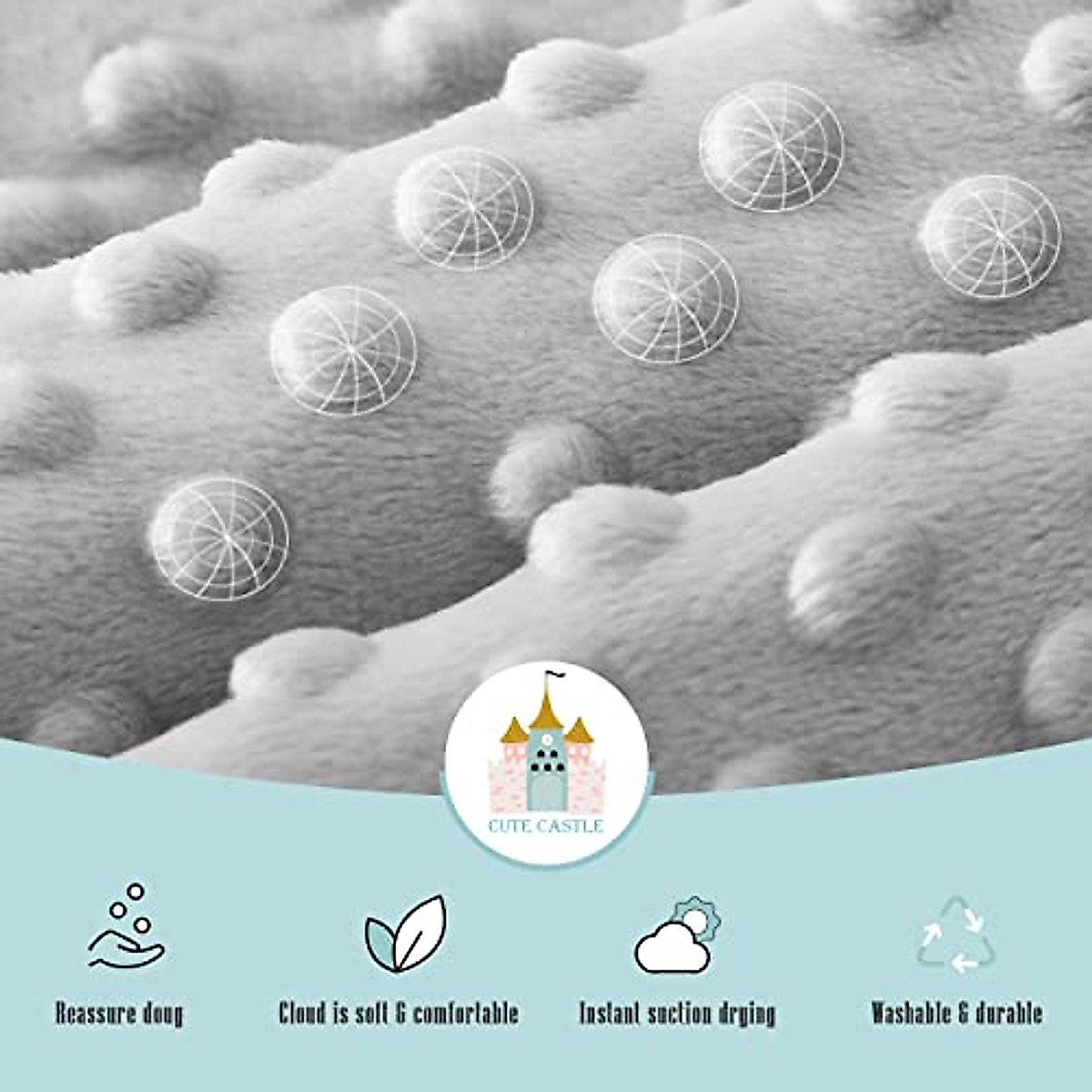 Cute Castle Changing Pad Cover - Ultra Soft Bean Dot Plush Changing Table Covers Breathable Baby Changing Pad Table Sheets for Boy and Girl (2 Pack White and Grey)