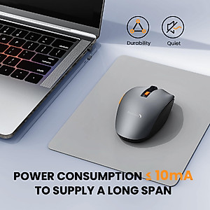 ProtoArc Solight Wireless Bluetooth Mouse, 55g Lightweight Mouse Wireless, 2.4G Cordless Quiet Rechargeable Mouse With 3 Device Connection, 3 Adjustable Dpi, Skeleton Design For Pc, Ipad, Mac, Windows