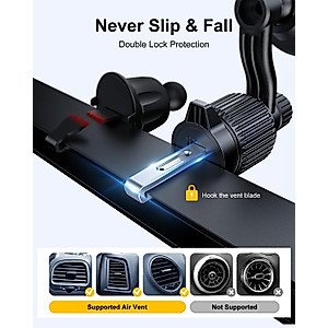 Rorhxia Fits MagSafe Car Mount, [Never Blocking Vent, Enjoy Comfort of A/C] [20 Strong Magnets] Magnetic Phone Holder for Car Universal Extension Vent Clip Car Phone Holder Fit for iPhone 15 Pro Max