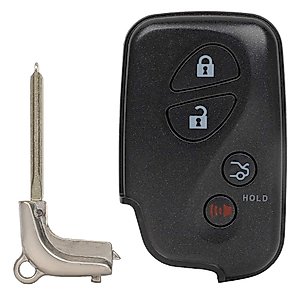 ZENITHIKE Replacement Keyless Entry Smart Proximity Remote Key Fob 4-Buttons Key Uncut Blade Replacement for L EXUS ES350 HYQ14AAB 1551A-14AAB 89904-30270 0140 271451-0140 Set of 1