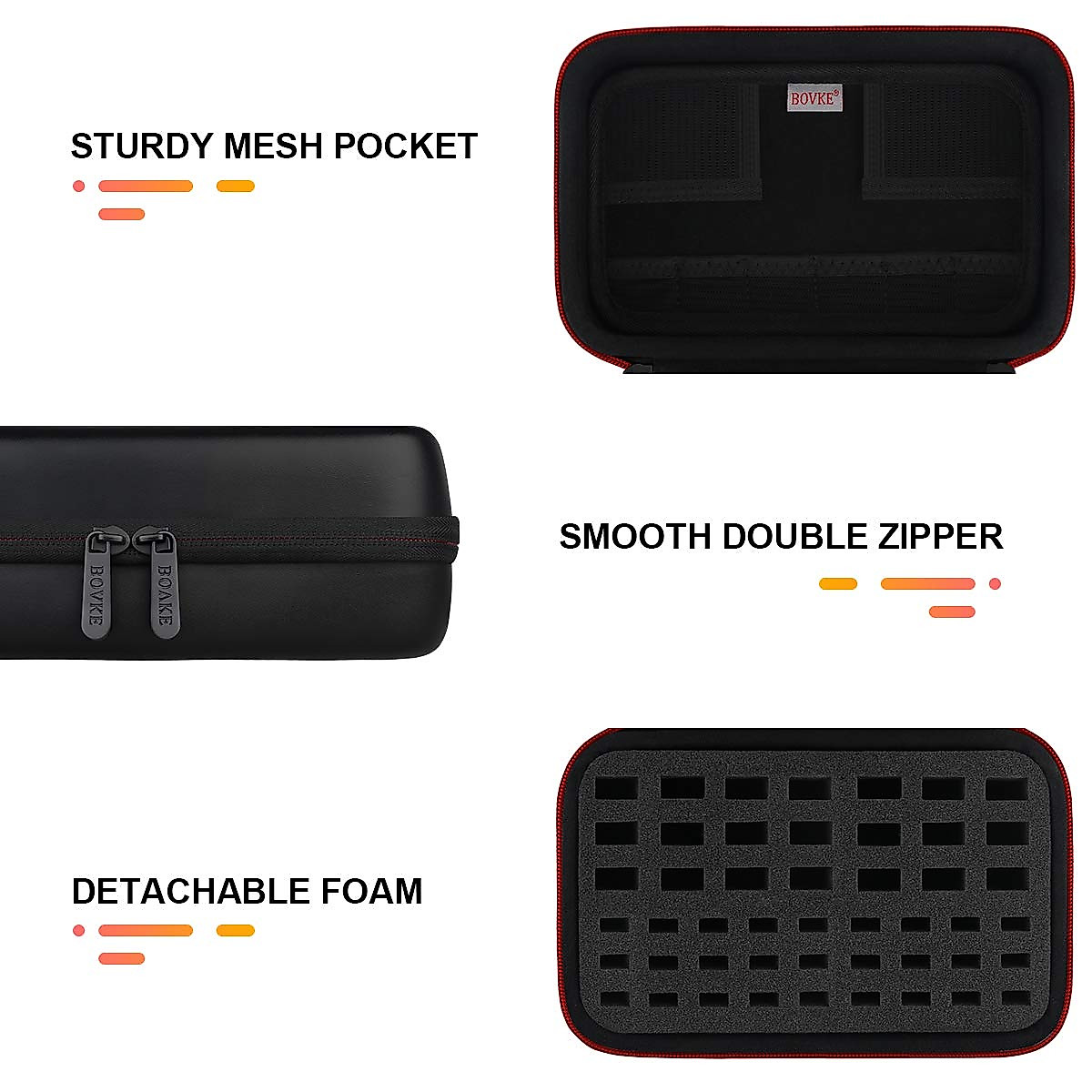 BOVKE Flash Drive Case SD Card Holder 48 Slots USB Storage Case Thumb Drive Memory Card SDXC SDHC Card Organizer for SanDisk Samsung SamData Netac PNY YubiKey TOPESEL USB Stick Flash Drives, Black