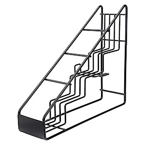 DOITOOL Syrup Bottle Rack Desktop Stainless Steel Wire Bottle Holder Rack Countertop Display Stand Wine Rack Holder for Home kitchen Coffee Shop Cafe Black Coffee Syrup Organizer