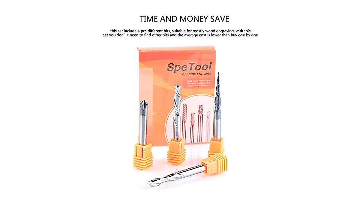 SpeTool CNC Router Bits Set - Precision Wood Engraving