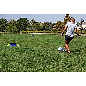 Triumph Sports Backyard Footgolf Set – Includes 3 Targets and 1 Official Size 5 Soccer Ball, Blue