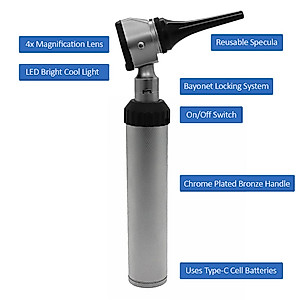 Veterinary Otoscope Ophthalmoscope Set, Ear Examination, Professional Diagnostic, Vet Otoscope Set, Otoscope for Dogs, Pet Otoscope, Canine Otoscope, Earache, Ear Canal Exam, Eardrum Exam, Premium