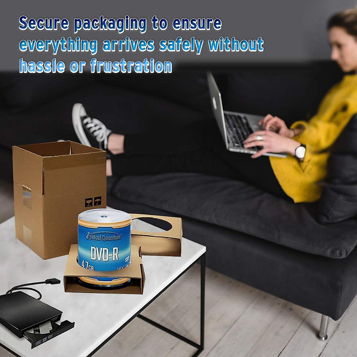 Optical Quantum DVD-R 4.7GB 16X White Inkjet Hub Printable Blank Discs - 100 Pack Cake Box (FFP), 100 Discs Blank DVD-R Discs, DVD Discs Blank, Printable DVD-R Discs