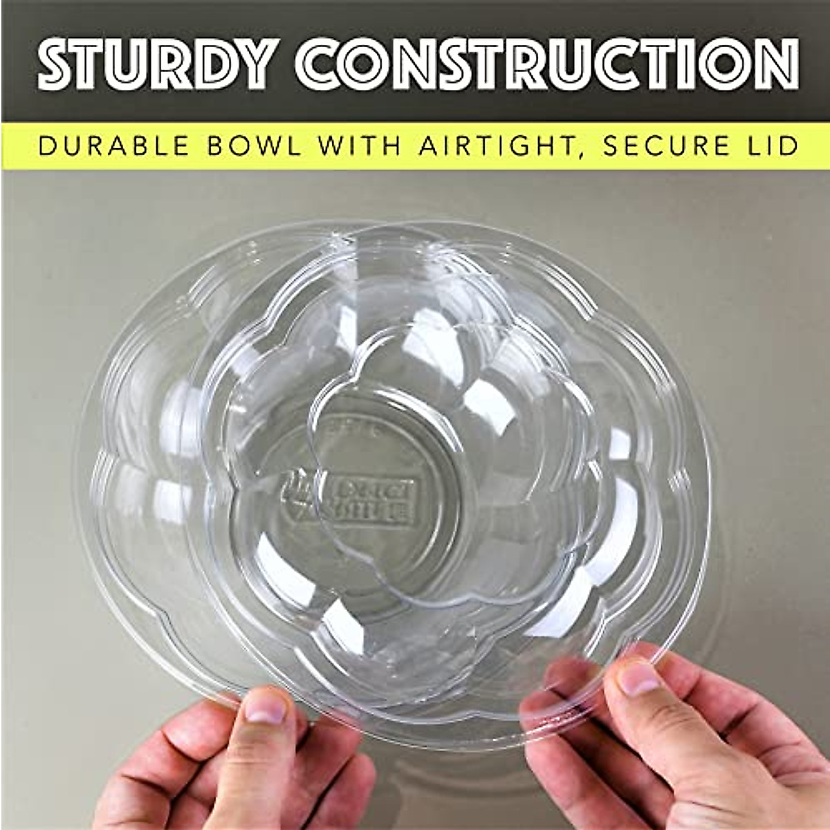 Green Direct 24 oz. Salad Containers with Lids - Pack of 50 | Clear Plastic Salad Bowls for Lunch, Serving, and Mixing