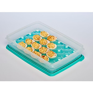 Buddeez [Made in USA] Deviled Egg Carrier with Lid | Deviled Egg Tray with Lid | Deviled Egg Container(s) are Stackable and hold 24-Eggs
