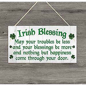 Irish Blessing Happiness Friendship Gift Plaque St Patricks Day Lucky House Sign (US-G069)