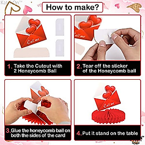 Big, Valentines Day Table Decorations - Pack of 9 | Red, Pink Valentine Honeycomb Decorations | Valentines Day Decor | Valentines Day Centerpiece Decorations | Valentines Day Decorations for the Home