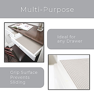 Smart Design Classic Grip Shelf Liner - Non Adhesive, Strong Grip Bottom, Easy Clean Kitchen Drawer, Cabinet, Cupboard Dresser Protector Cover, Non Slip Rubber Mat - (18-inch X 5-feet,Taupe)