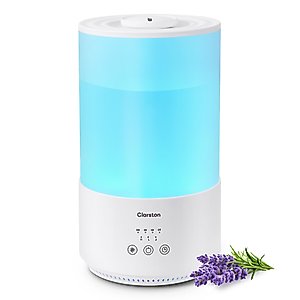 Clarston Humidifiers for Bedroom, 4L Cool Mist Humidifier with Essential Oils Diffuser and Nightlight, Top Fill Humidifiers for Home Large Room, Timer, Auto Shut-off, 40H Runtime