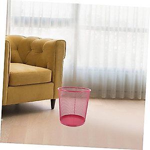 Ciieeo Barbed Wire Office Corner Basket Waste Basket Pink Plastic Storage Bins Small Trash can Trash can Household Iron Wastebasket Trash bin Metal Basket Small Metal Storage Box