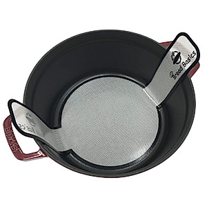 Bread Basics Silicone Baking Mat for Dutch Oven Bread Baking w/Storage Band - Long Handles for Gentler & Safer Transfer of Dough - Easy to Clean - Eco-Friendly Alternative for Parchment Paper - 8.3"